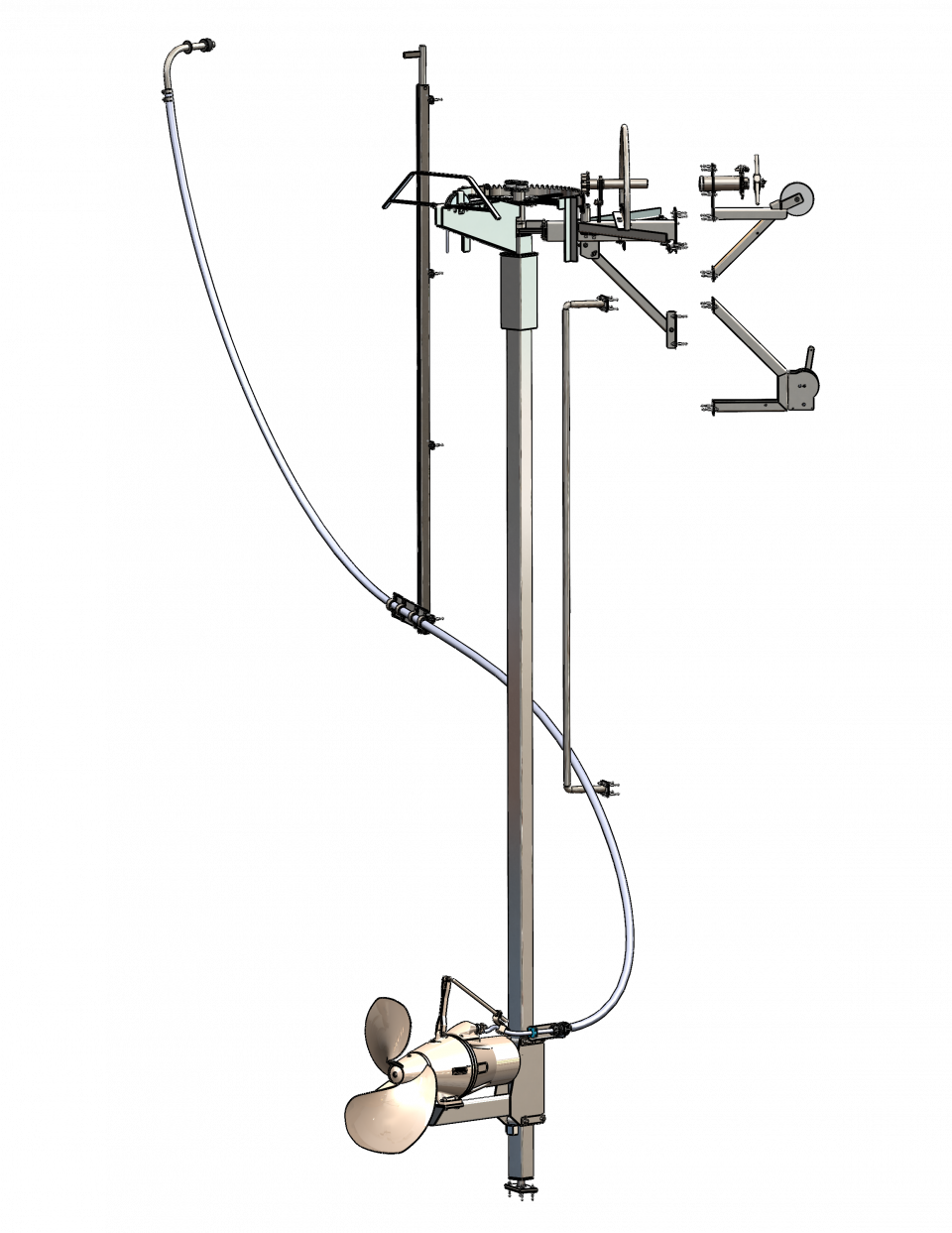 gasdichte Einbauvorrichtungen für Rührwerke im Hochbehälter mit Foliendach